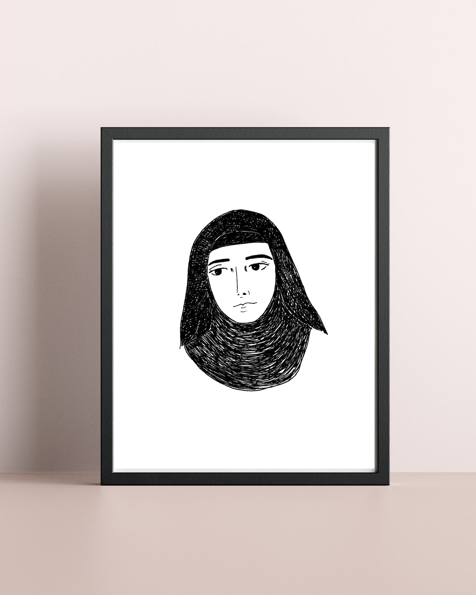 Saint Rafka Pen and Ink Art Print/saint Rafqa Print/catholic Art ...
