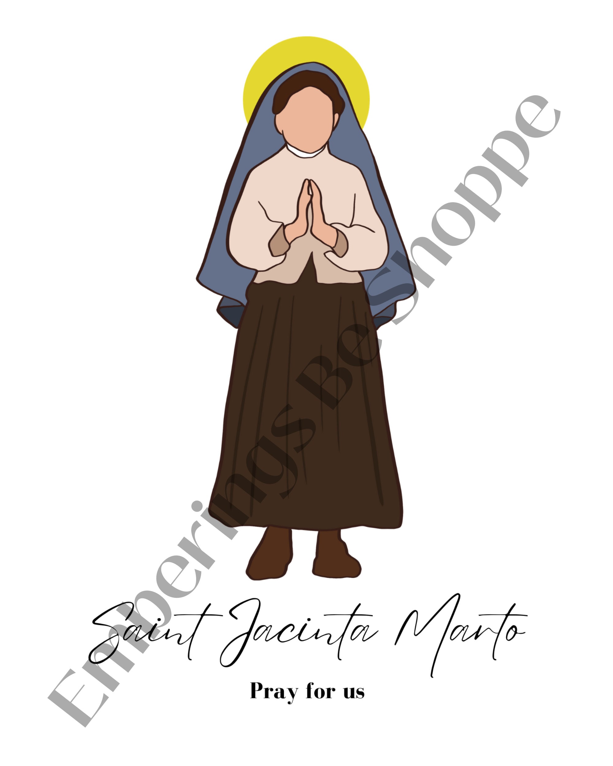 Saint Jacinta Marto Printable Catholic Wall Art/confirmation/baptism ...