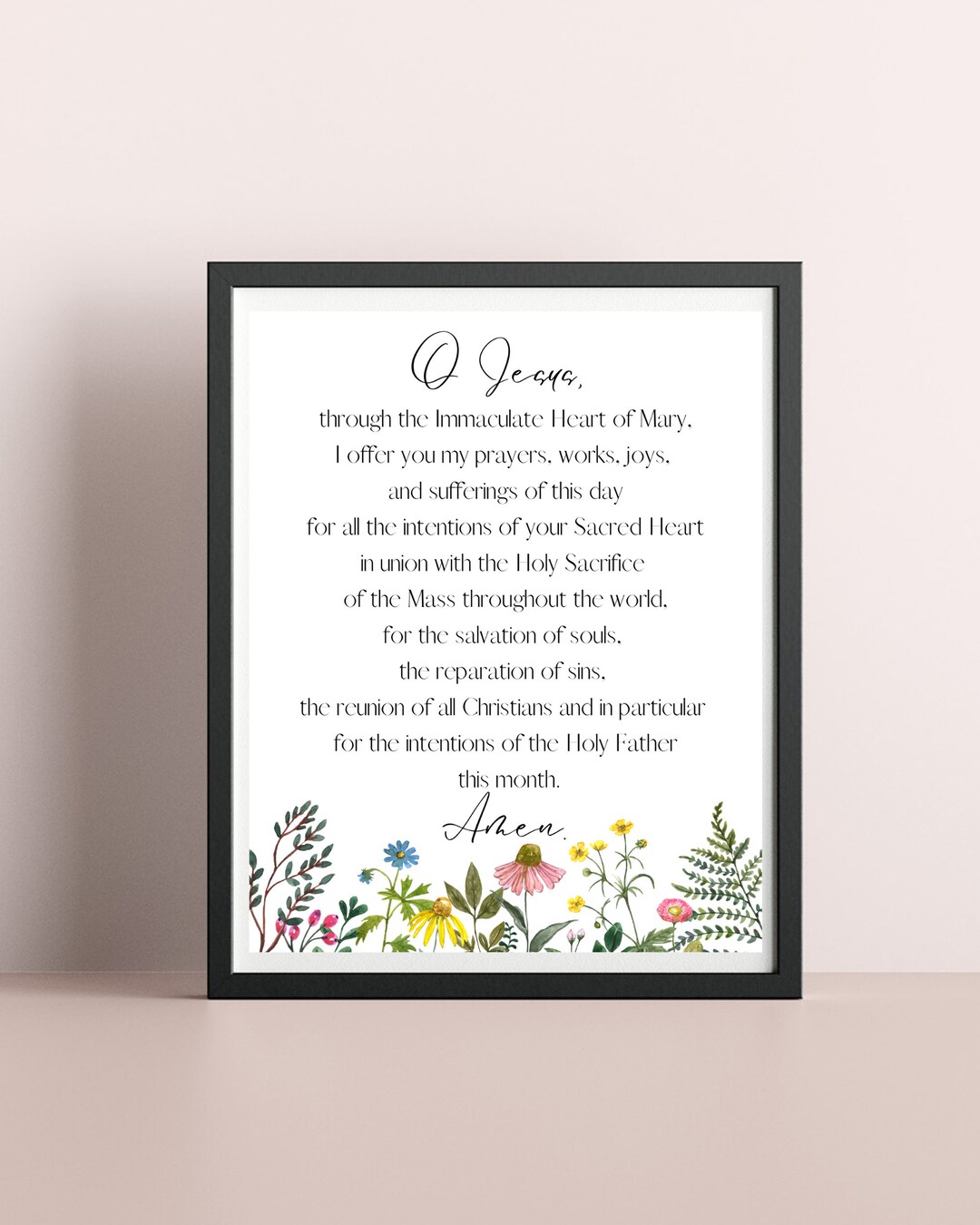 Catholic Morning Offering Prayer Download/printable Wall Art - Etsy