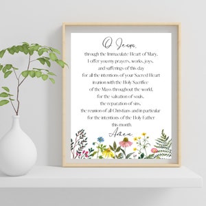 Catholic Morning Offering Prayer Download/printable Wall Art - Etsy