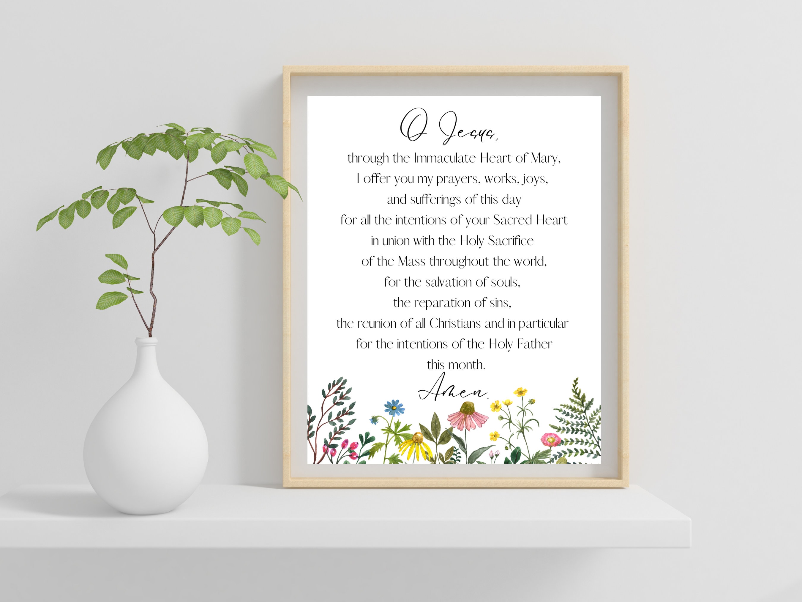 Catholic Morning Offering Prayer Download/printable Wall Art - Etsy
