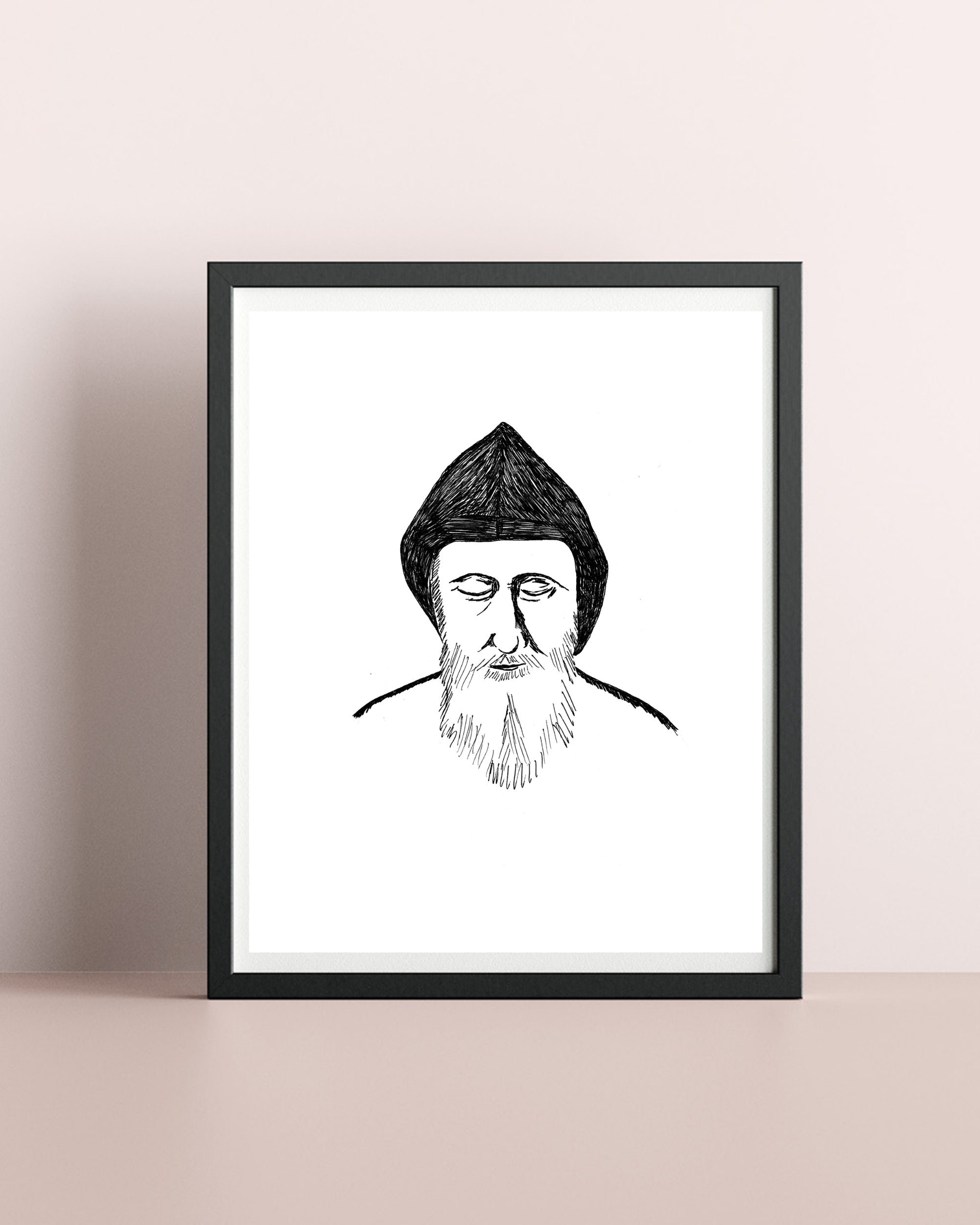 Saint Charbel Pen and Ink Art Print/maronite Saint/catholic Art ...