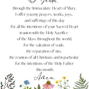 Catholic Morning Offering Prayer Download/printable Wall Art - Etsy