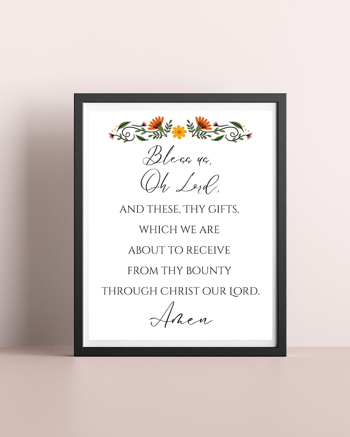 Bless Us Oh Lord Catholic Meal Blessing/religious Prayer Printable Art ...