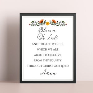Bless Us Oh Lord Catholic Meal Blessing/religious Prayer Printable Art ...