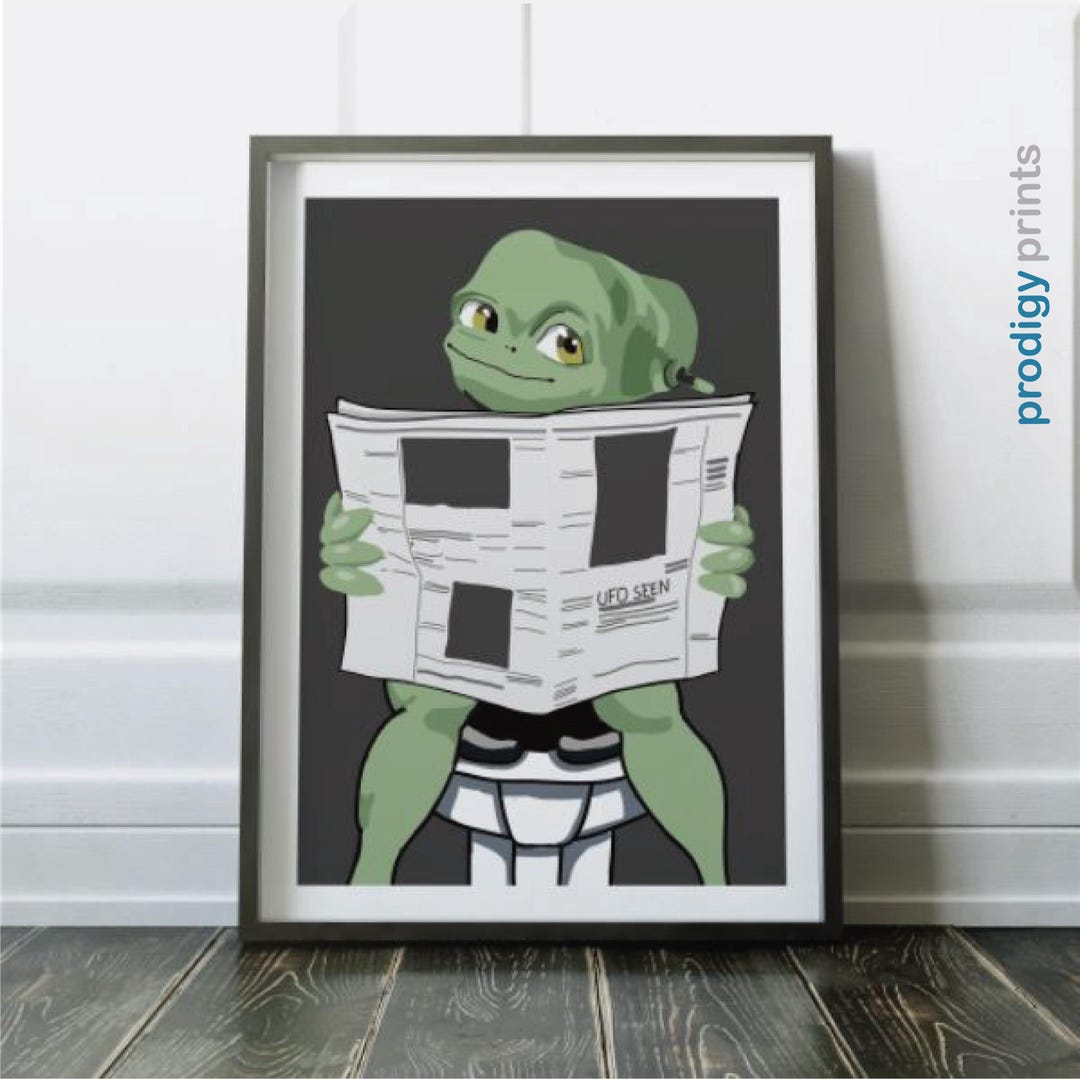 Alien on Toilet Print, Funny Alien Print for Bathroom, Quirky Toilet ...