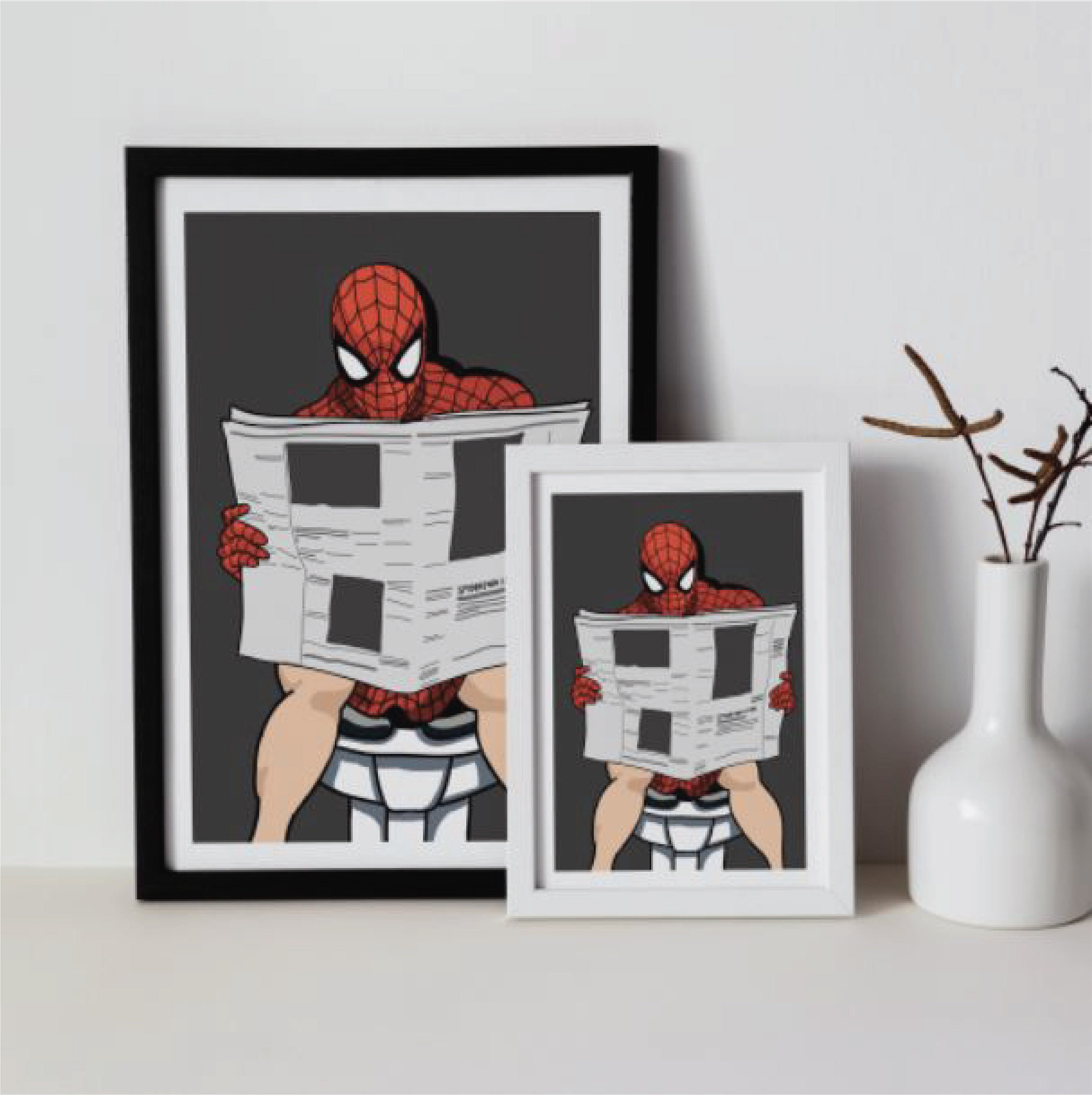 Spiderman on the Toilet Spiderman Poster Bathroom Art Humor - Etsy ...