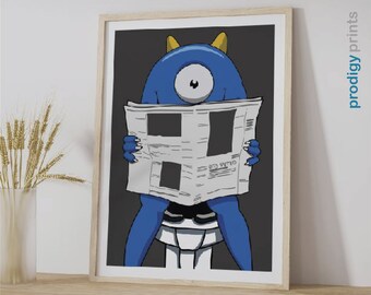 Alien on Toilet - Etsy