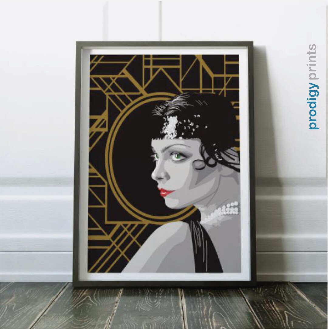 Flapper Woman Print Flapper Poster Flapper With Rose Art - Etsy