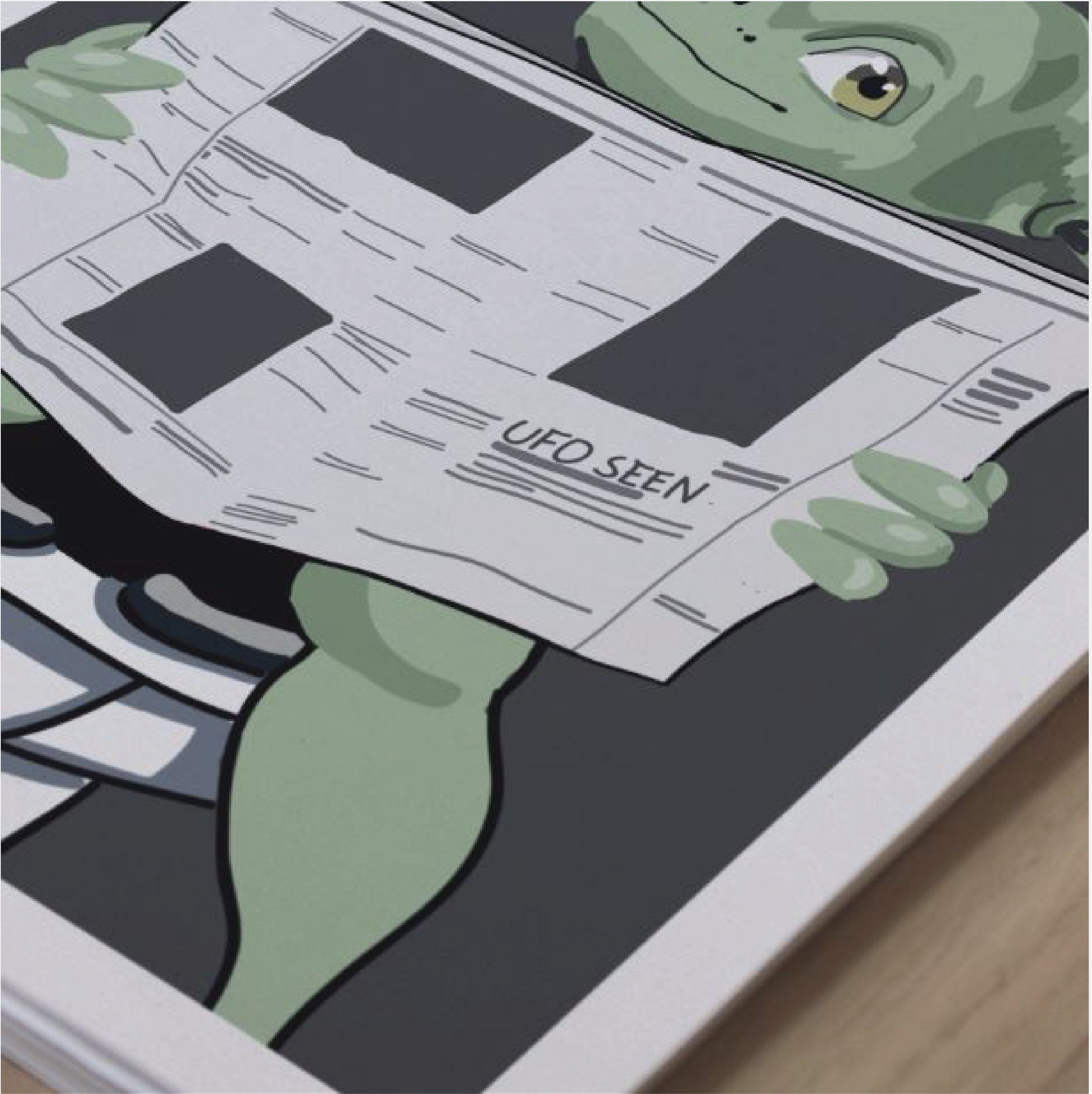 Alien print alien on toilet bathroom humor art funny | Etsy