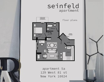Seinfeld Apartment Layout TV Show Floor Plan BluePrint