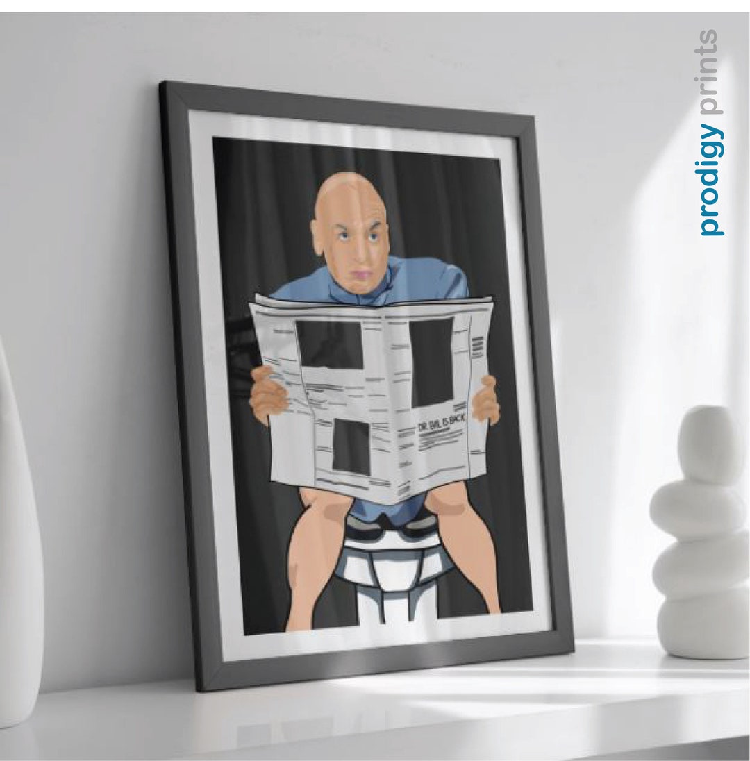 Dr Evil on Toilet Print, Dr Evil Bathroom Art, Funny Austin Powers Fan ...