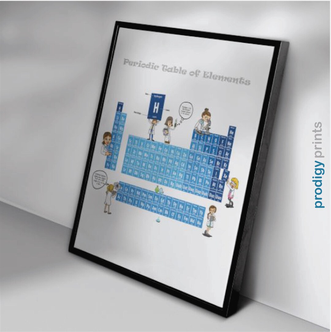 Kids Periodic Table Print, Science Themed Room Art, Colorful Scientific ...