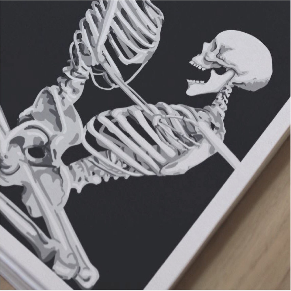 Skeleton Art Funny Skeleton Print Adult Art Vintage | Etsy