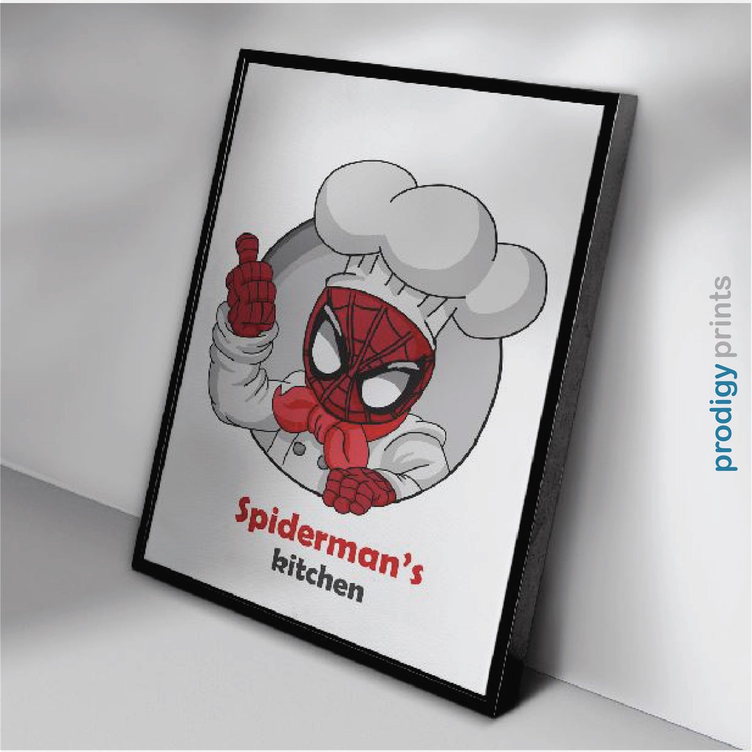 Spiderman Kitchen Print Funny Kitchen Art Spiderman Fan Art - Etsy
