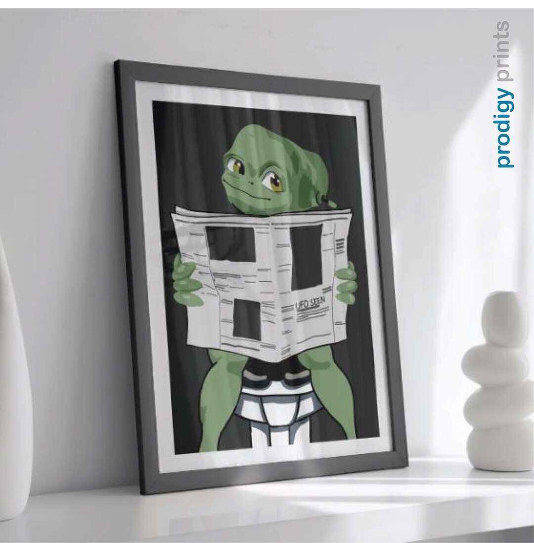 Alien on Toilet Print, Funny Alien Print for Bathroom, Quirky Toilet ...