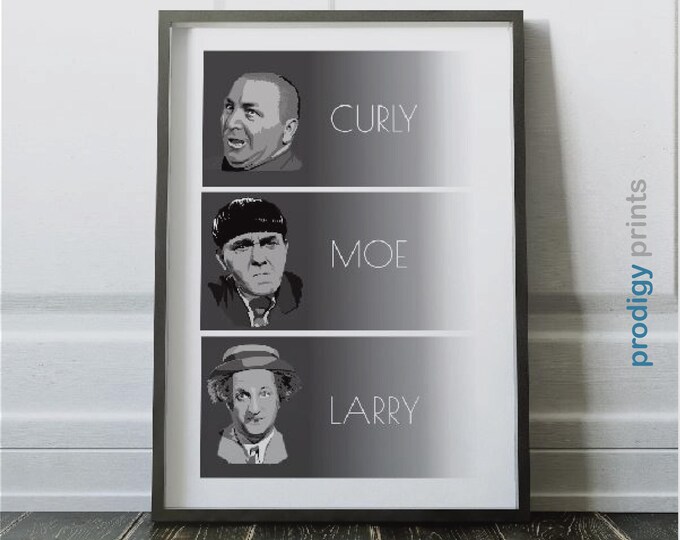 The Three Stooges Cast Moe Larry and Curly Signed Autograph Autographed ...