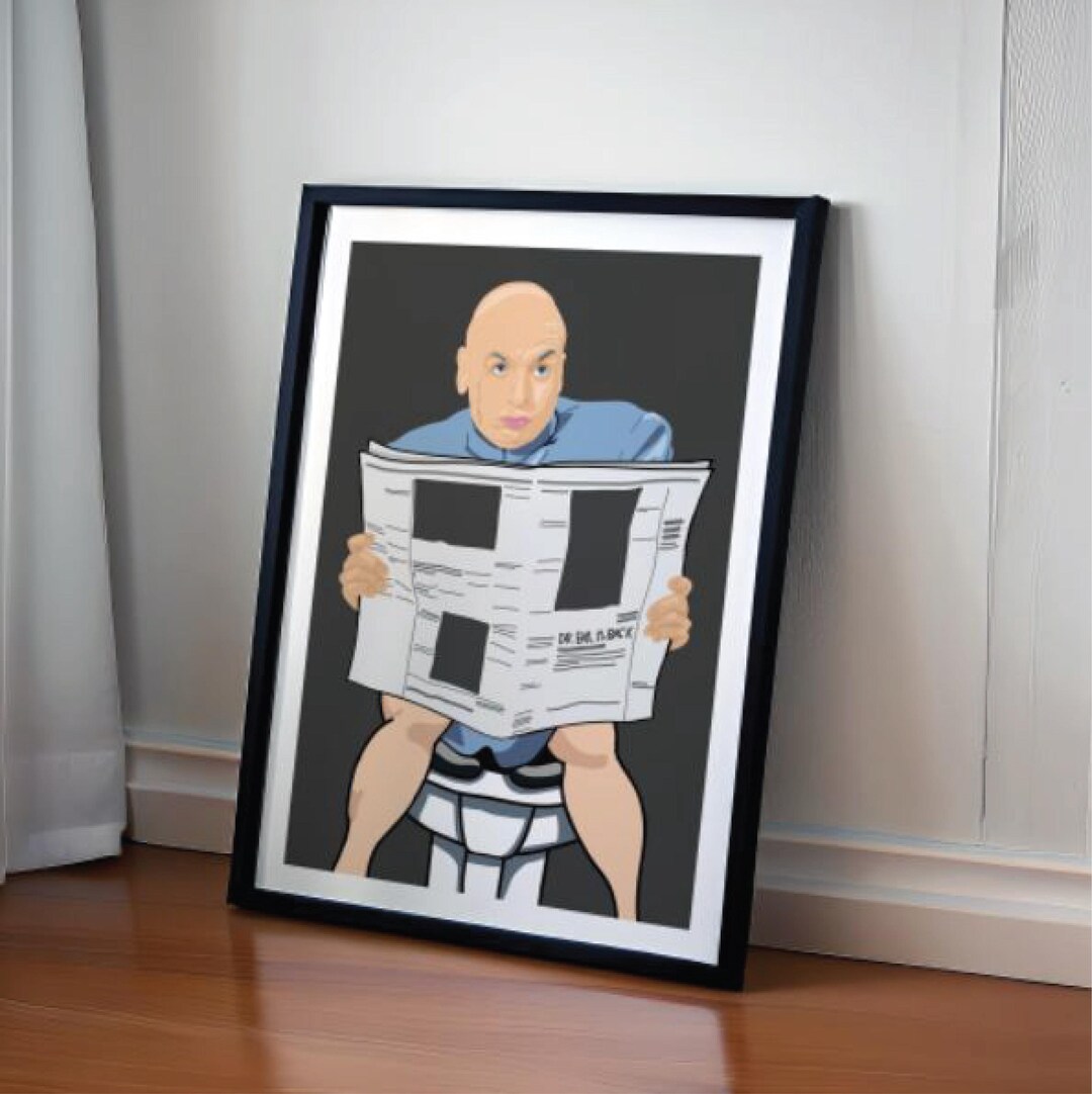Dr Evil on Toilet Print, Dr Evil Bathroom Art, Funny Austin Powers Fan ...