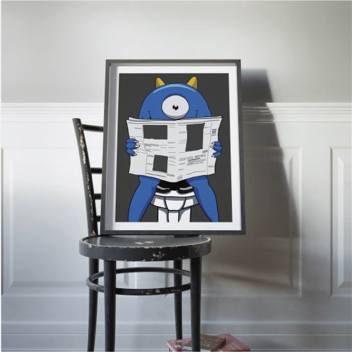 Alien on Toilet Funny Bathroom Art Toilet Humor Art Kids | Etsy