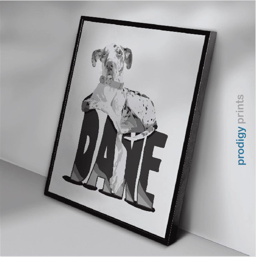Great Dane Print, Dog Art, Dane Dog, Funny Dog Art, Gift for Great Dane ...
