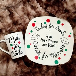 Personalized Cookies and Milk for Santa Set, Milk and Cookies Plate ...