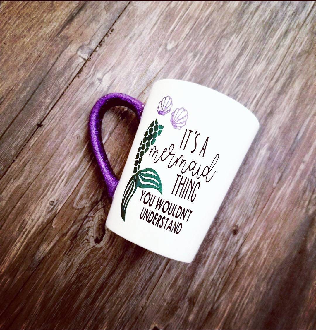 Mermaid Mug, Mermaid Gift, Glitter Mug, Mug With Glitter, Glitter ...