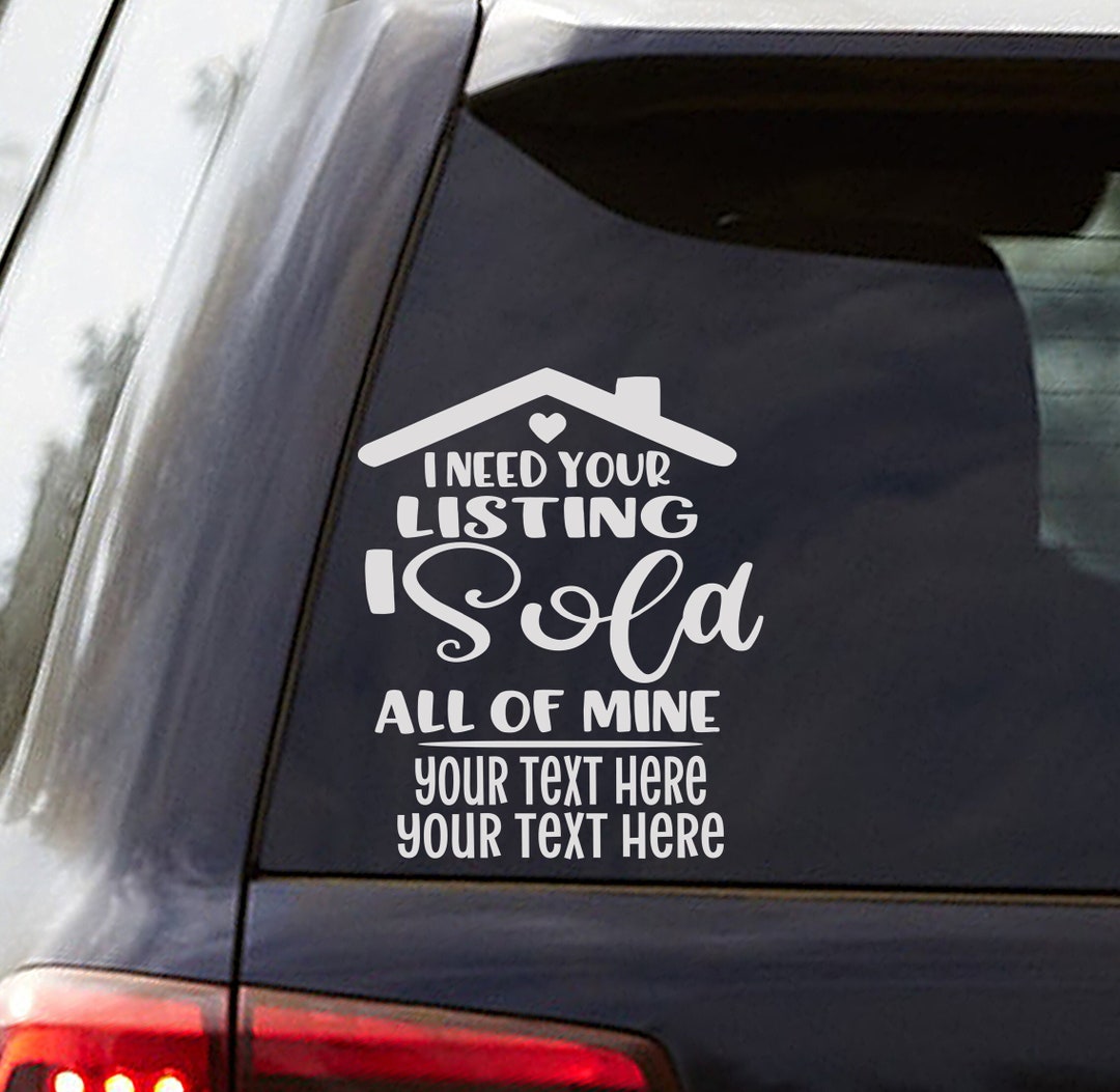 Custom Real Estate Agent Decal: Design Your Own Business Logo Window ...