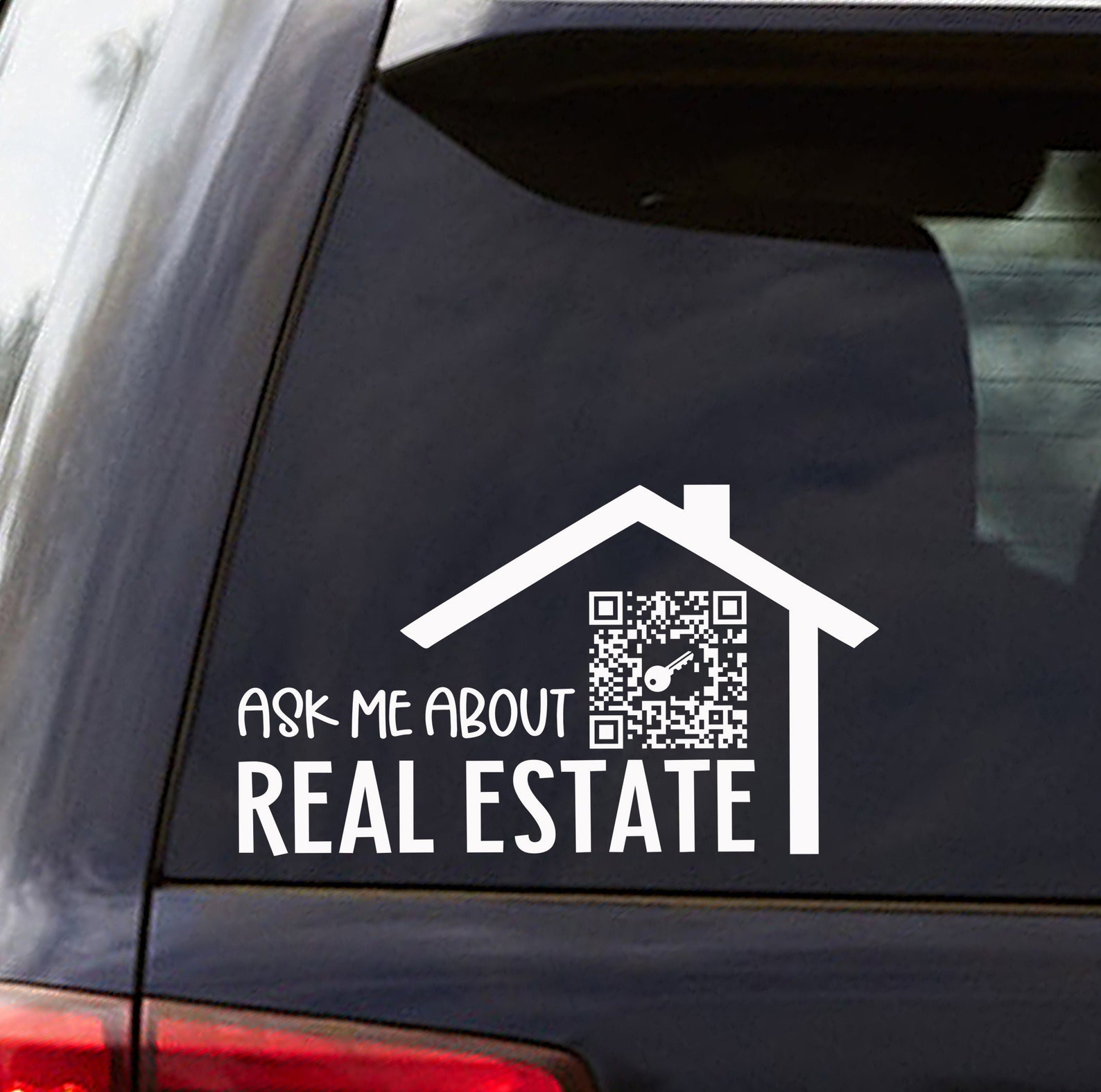 Ask Me About Real Estate Decal, QR Code Decal, Real Estate Agent ...