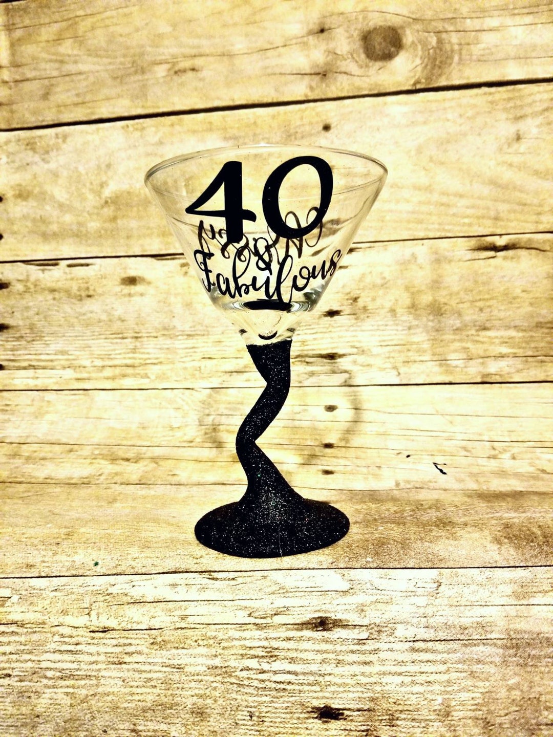 40 & Fabulous, 40th Birthday Glass, 40th Martini Glass, 40th Gift ...