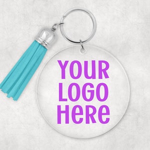 Custom Logo Keychain: Acrylic Round Keychain With Tassel - Etsy
