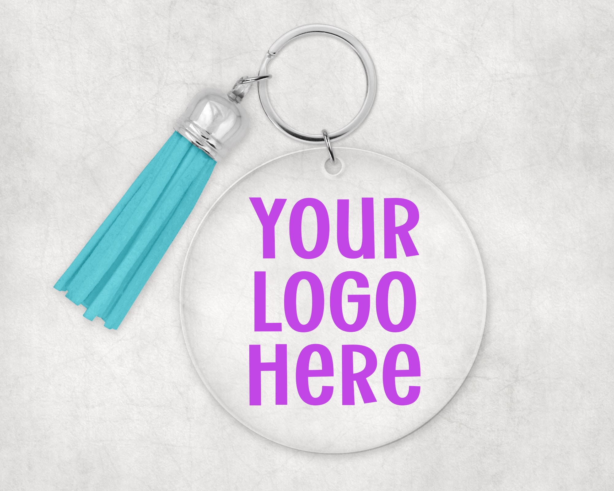 Custom Logo Keychain: Acrylic Round Keychain With Tassel - Etsy