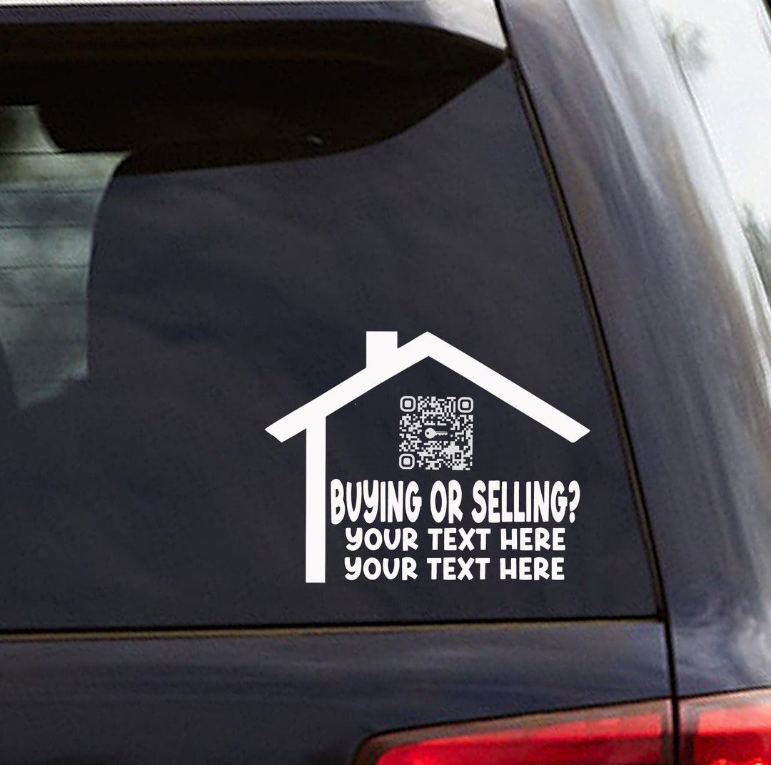 Buying or Selling Real Estate Decal, QR Code Decal, Real Estate Agent ...