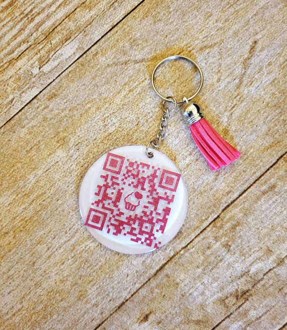 Qr Code Keychain Design Your Own Custom Logo Keychain - Etsy