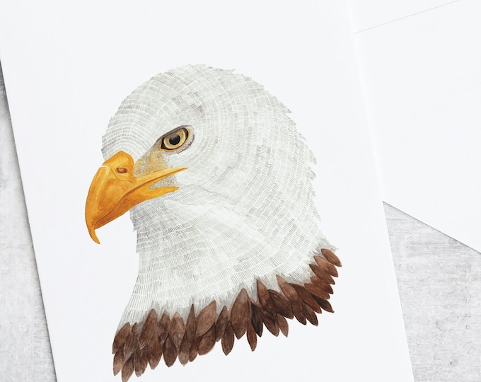 Bald Eagle Birthday Card With Party Hat, Happy Birthday, Eagle Gift ...