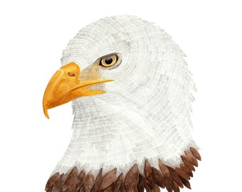 Eagle Stack Painting Print Wall Art Bird Stack Harpy - Etsy