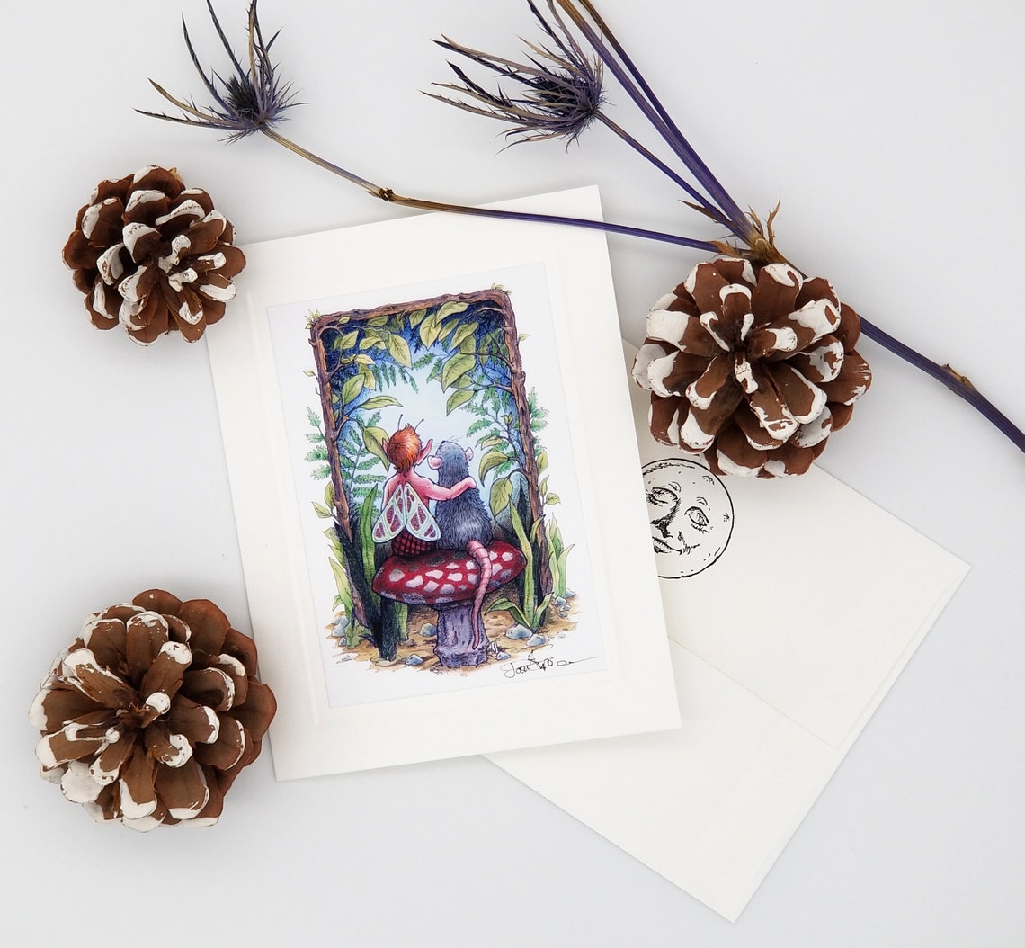 Fairy Note Cards Wildlife Greeting Cards Note Cards With | Etsy