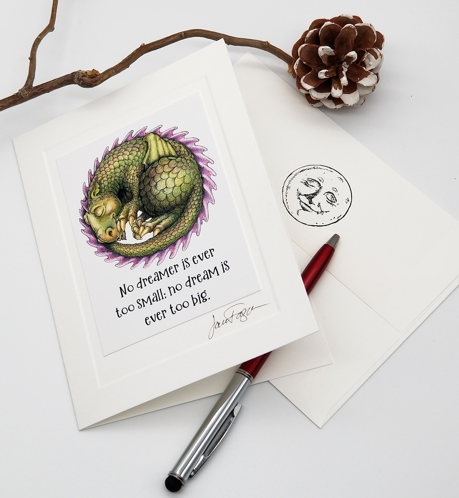 Dragon Note Card Handmade Note Cards Gift Cards Dragon | Etsy