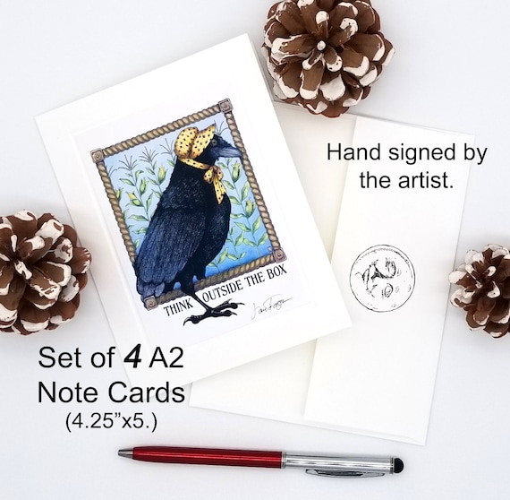 Crow Note Cards Wildlife Greeting Cards Note Cards With | Etsy