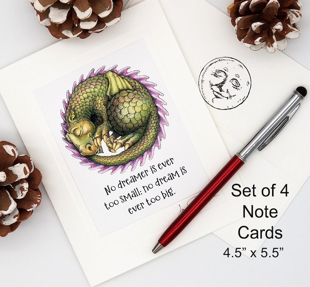 Dragon Note Card, Handmade Note Cards, Gift Cards, Dragon Greeting ...