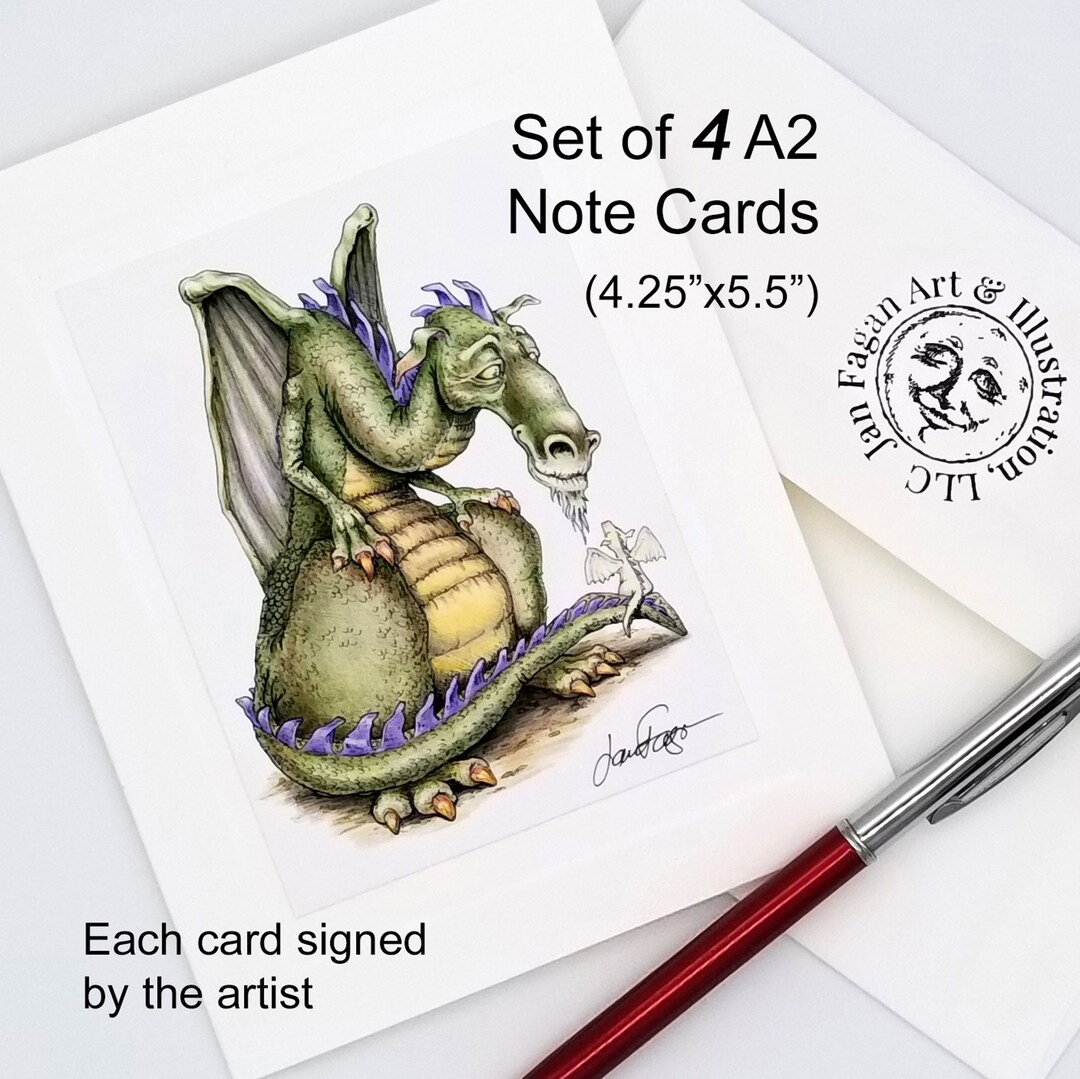 Grandfather of Dragons Note Card, Handmade Note Cards, Gift Cards ...