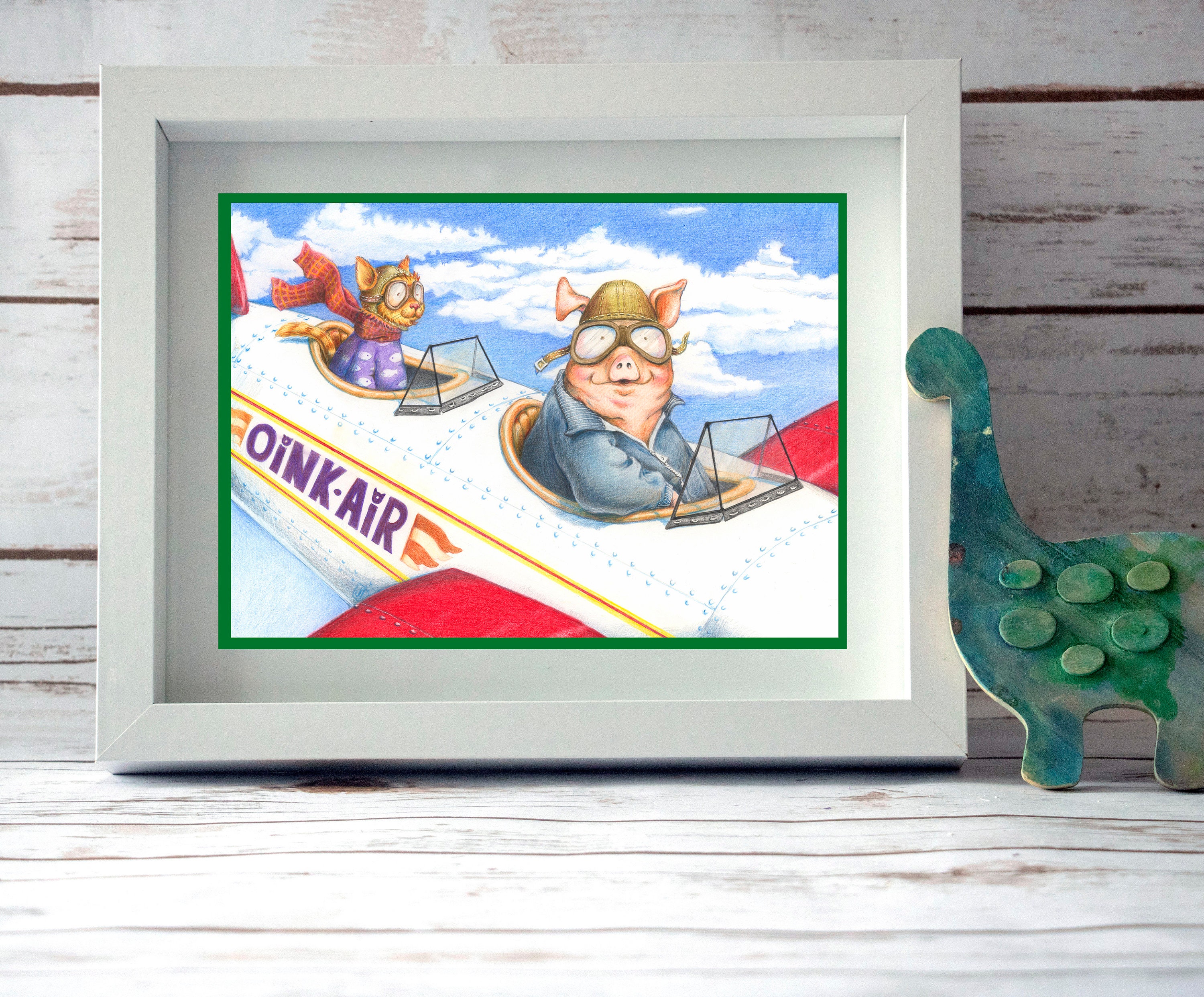 Art Print Wall Art When Pigs Fly Colored Pencil Office Decor Pig Lover ...