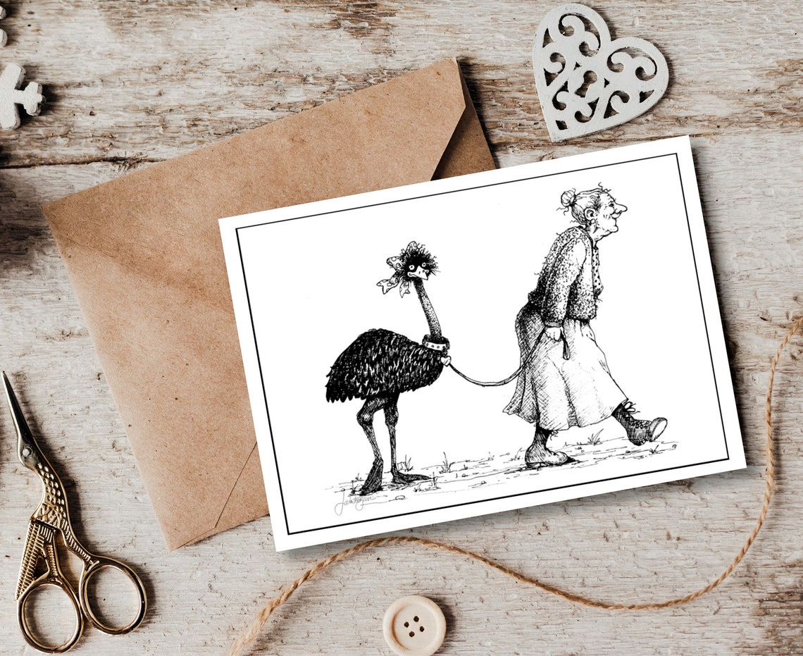 Bird Greeting Cards Art Funny Print Silly Birthday Card Funny - Etsy