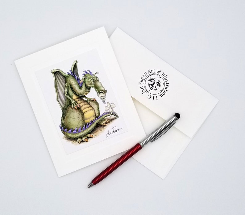 Grandfather of Dragons Note Card Handmade Note Cards Gift - Etsy