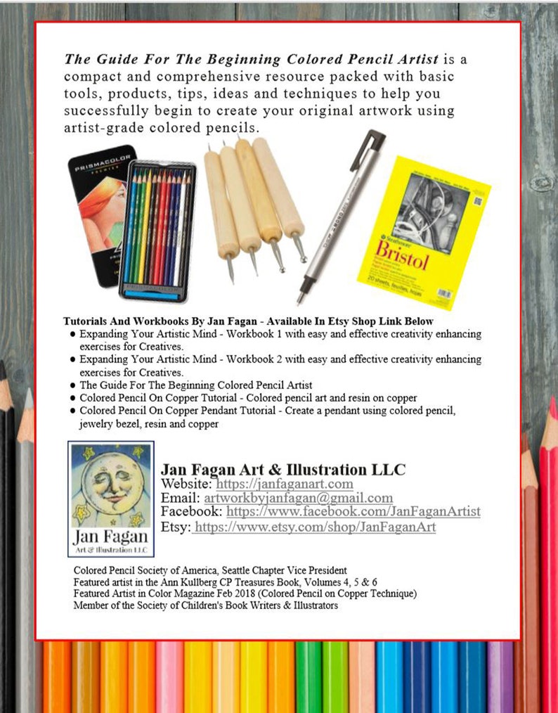 Colored Pencil Art Lesson Bundle: Beginner Guide & Workbook (PDF ...