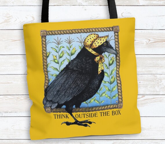 Raven Tote Bag Crow Artwork Bird Lover Gift Canvas Bags for - Etsy