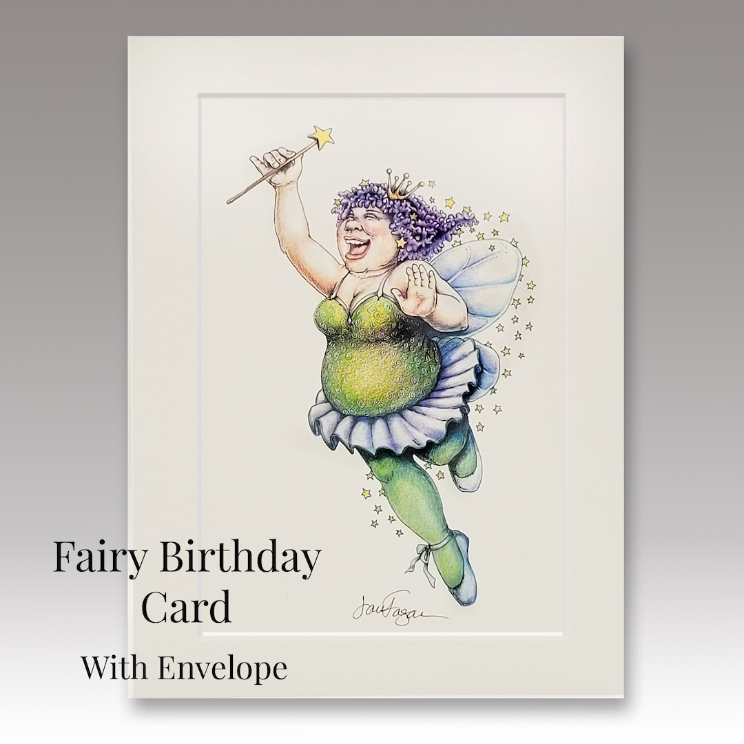 Fairy Birthday Cards, Funny Birthday Card for Friend, Greeting Cards ...
