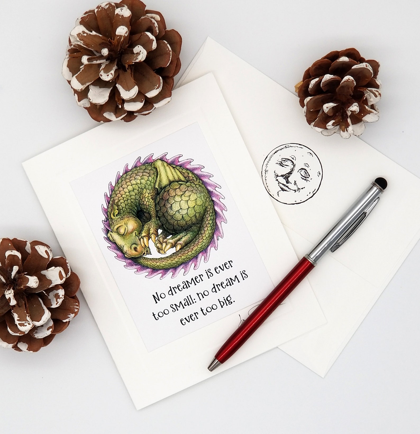 Dragon Note Card Handmade Note Cards Gift Cards Dragon | Etsy