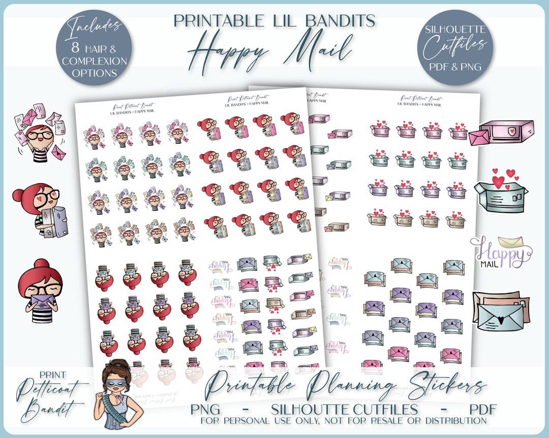 Lil' Bandit - Happy Mail | Printable Character Stickers | Planner ...