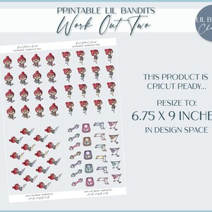 Lil' Bandit - Work Out Two | Printable Character Stickers | Planner ...