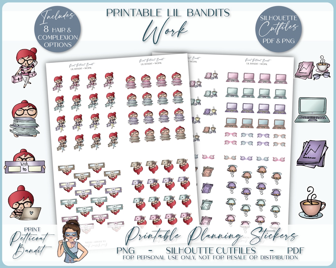 Lil' Bandit - Work | Printable Character Stickers | Planner Stickers ...
